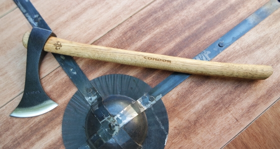 Condor Tool & Knife Francisca Throwing Axe, 3.31" Carbon Steel Head, Hickory Handle, Welted ...