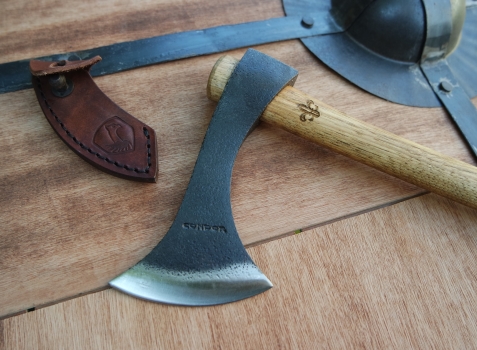 Condor Tool & Knife Francisca Throwing Axe, 3.31" Carbon Steel Head, Hickory Handle, Welted ...