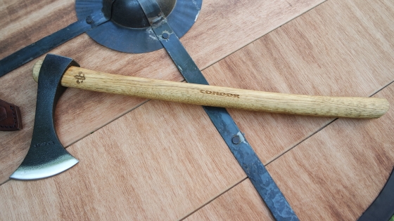 Condor Tool & Knife Francisca Throwing Axe, 3.31" Carbon Steel Head, Hickory Handle, Welted ...